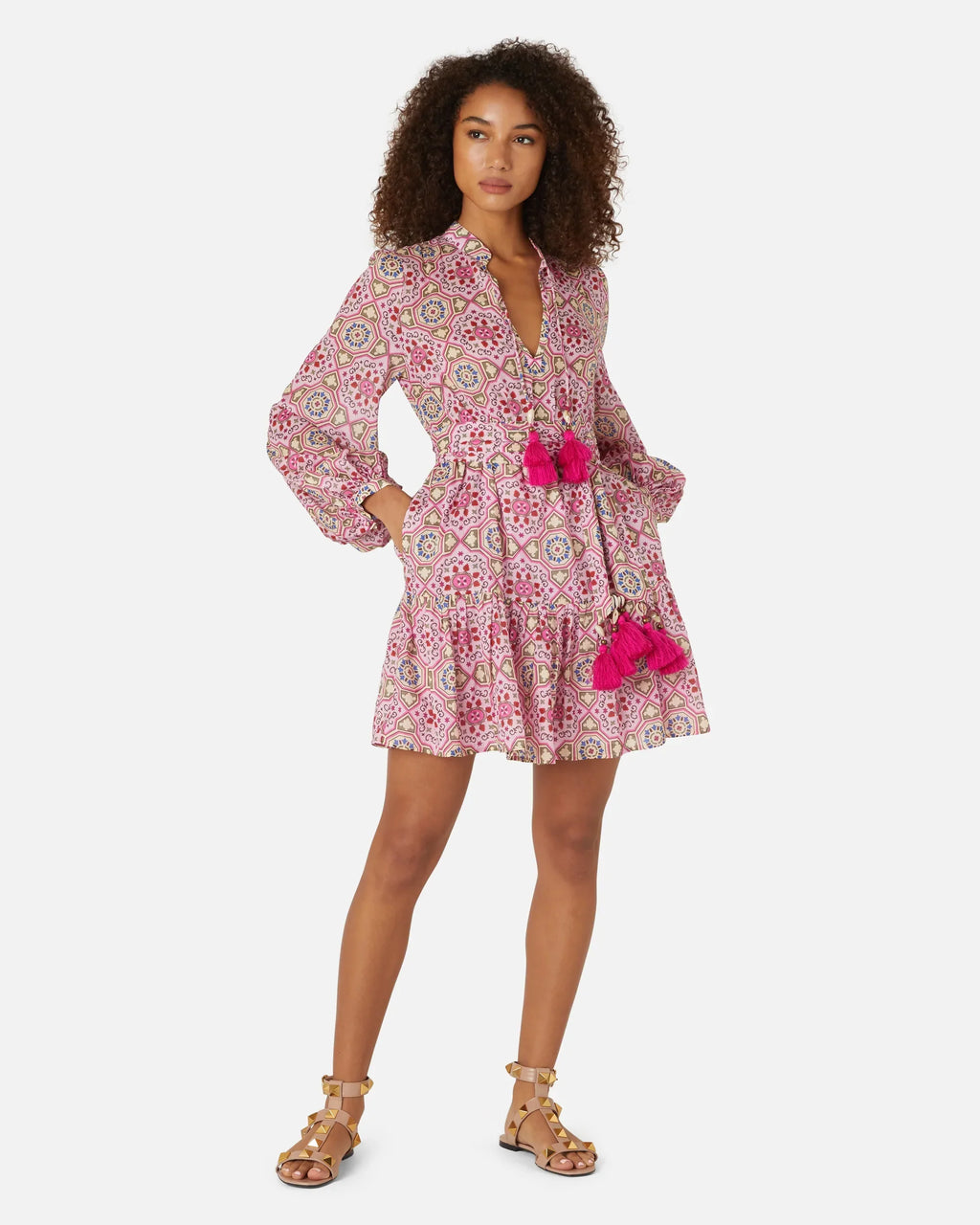 Troia Shell Mini Dress With Shell Tassel Belt – Hester Bly